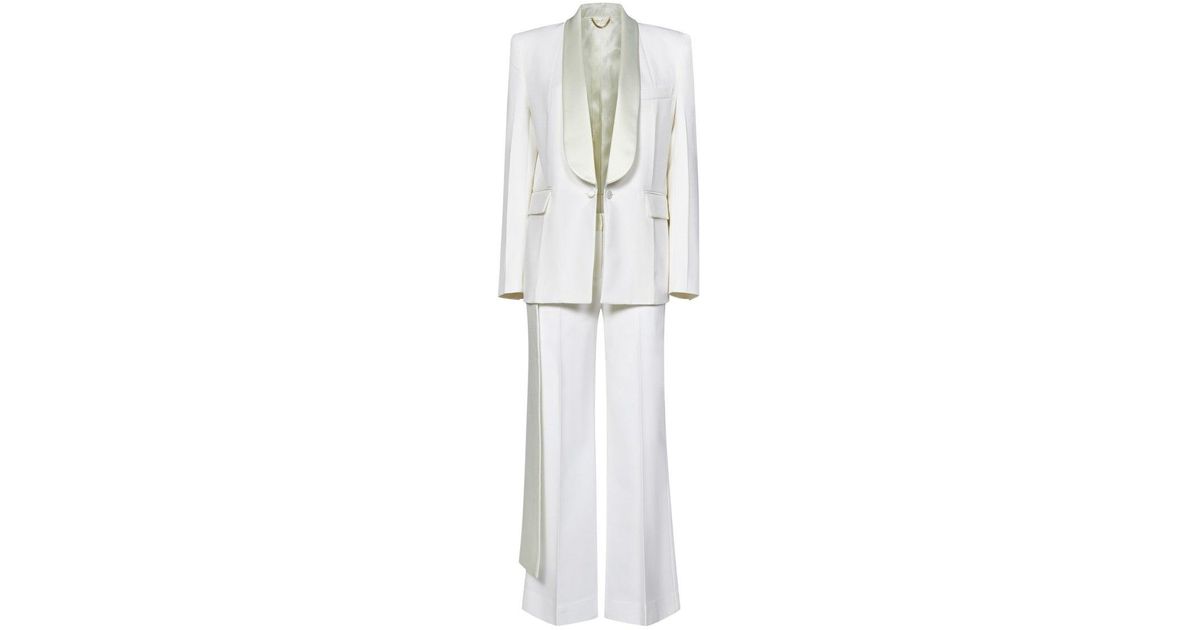 Victoria Beckham Double-Breasted Tuxedo Suit With Satin Accents in ...