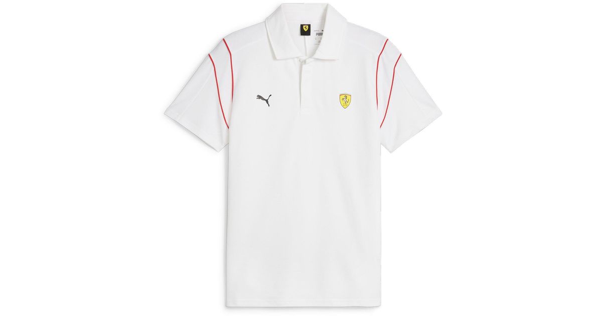 PUMA Scuderia Ferrari Race Mt7 Polo in White for Men | Lyst