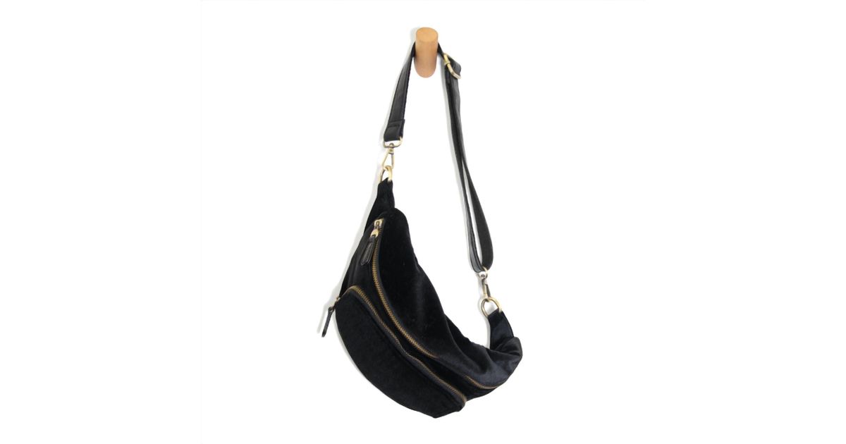 Joy Susan Velvet Rory Sling Bag in Black | Lyst