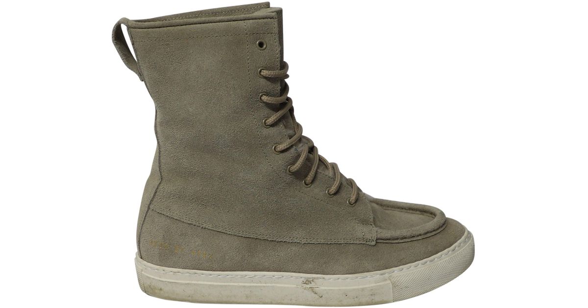 Common Projects Tournament High Top Shearling Sneakers in Black | Lyst