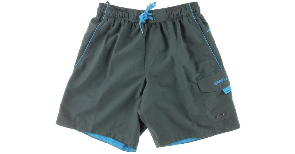 Speedo Contrast Trim Mesh Inset Swim Trunks in Blue for Men | Lyst