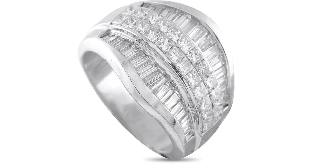 LB Exclusive 18K 3.12 Ct Diamond Multi-Row Wide-Band Ring Mf01-012026 ...