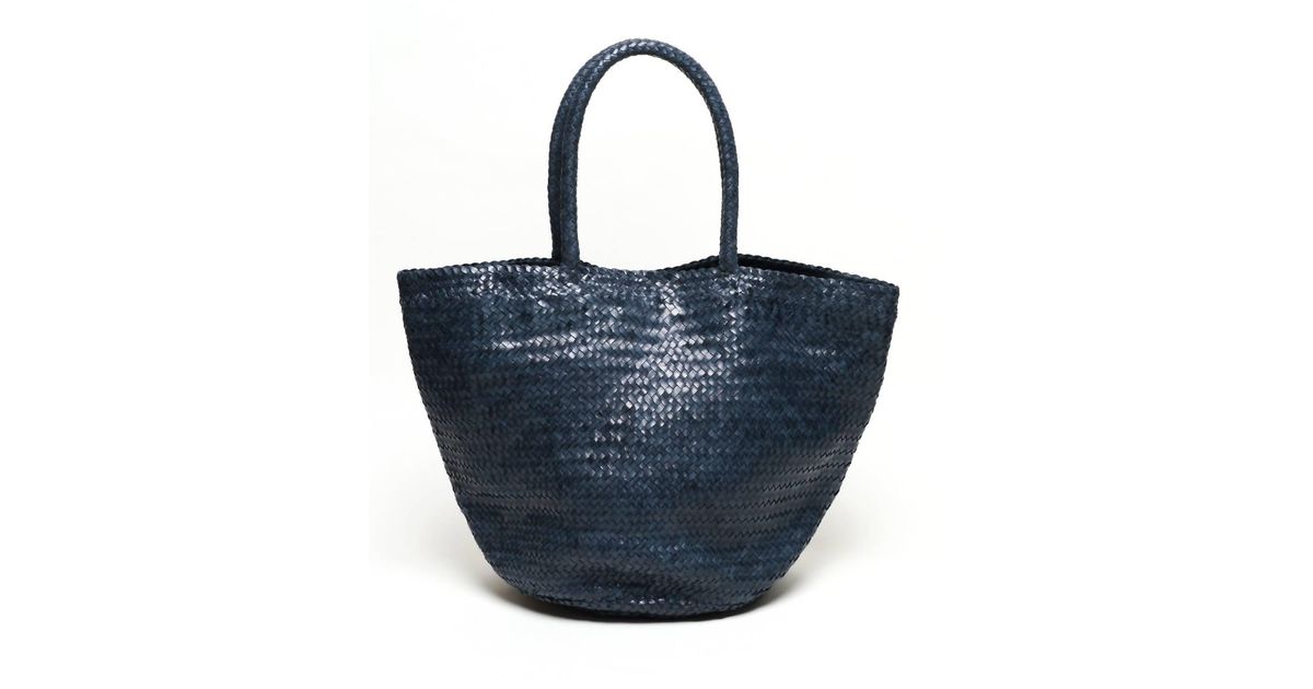 Laggo South Beach Woven Leather Tote Bag in Blue | Lyst