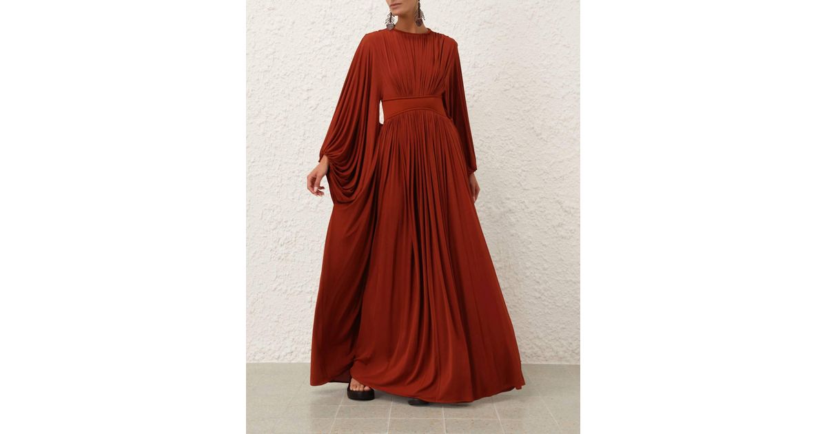 Zimmermann Illuminate Batwing Maxi Dress in Red | Lyst