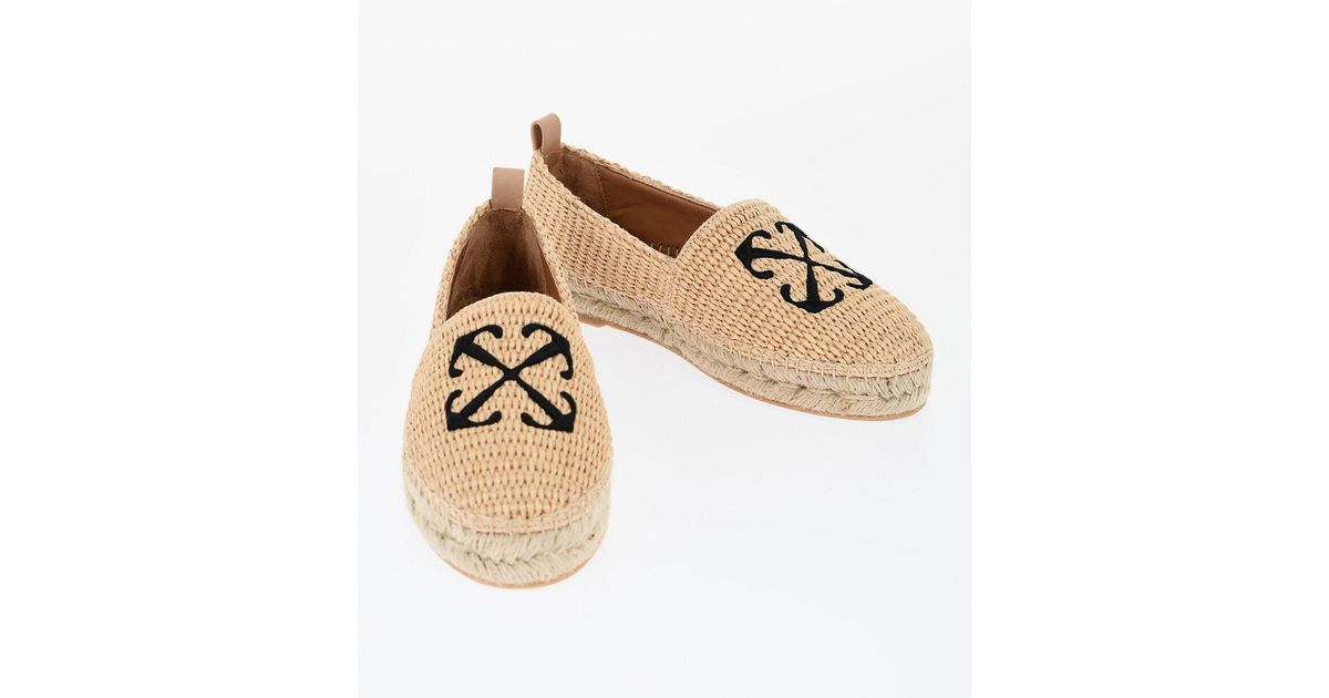 Off-White c/o Virgil Abloh Raffia Arrow Espadrillas With Embroidered ...