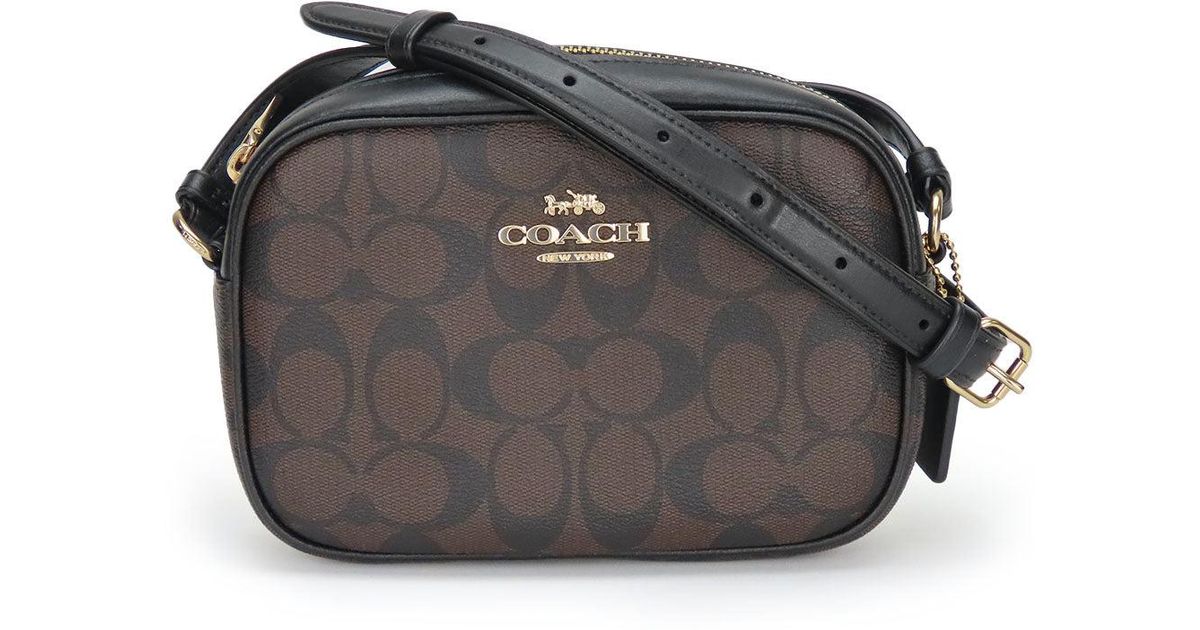 COACH Mini Jamie Shoulder Bag Pvc Leather in Black | Lyst