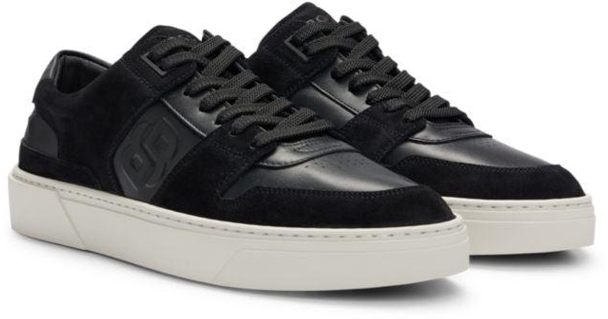 BOSS Gary Double-monogram Trainers in Black for Men | Lyst