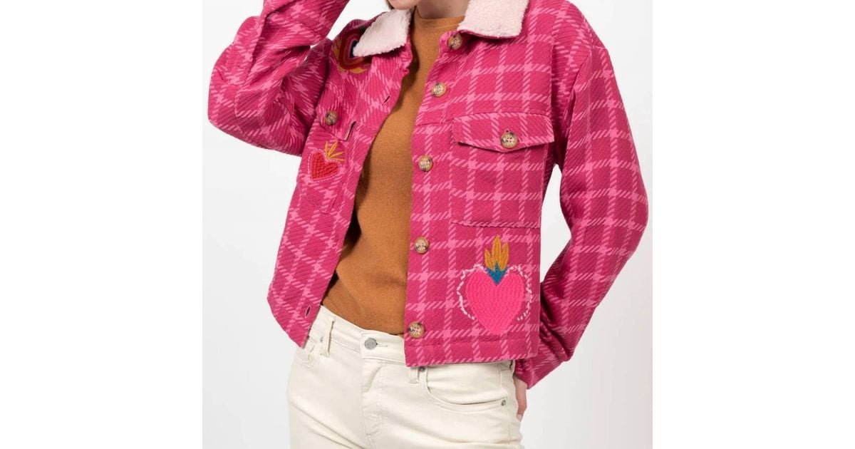 Ivy Jane Flaming Heart Jacket in Pink | Lyst
