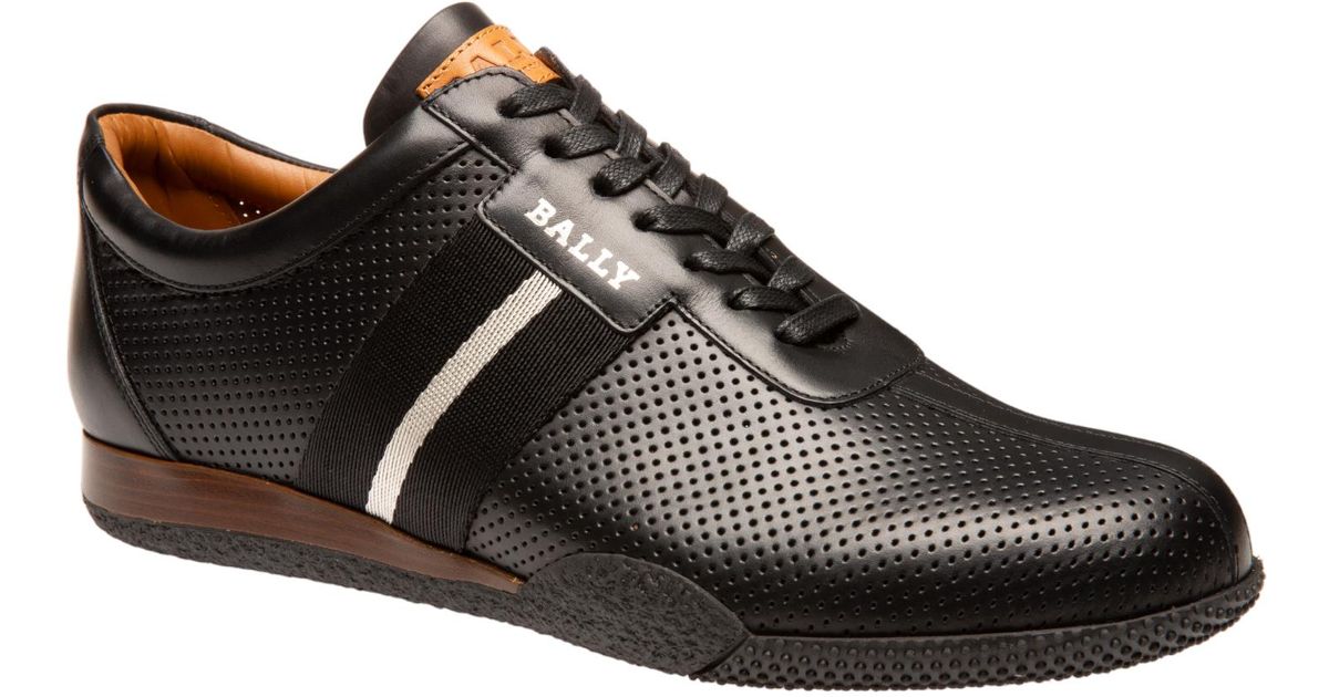 Bally Frenz 6230483 Perforated Leather Sneakers in Black for Men | Lyst