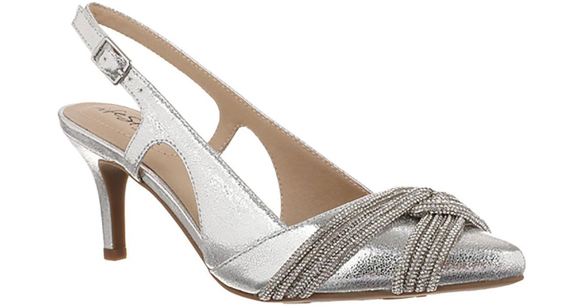 LifeStride Social Event Heels Pointed Toe Slingback Sandals in White | Lyst