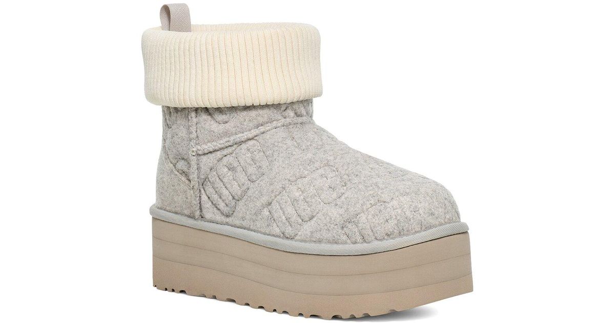 UGG Classic Mini Platform Felted in Gray | Lyst