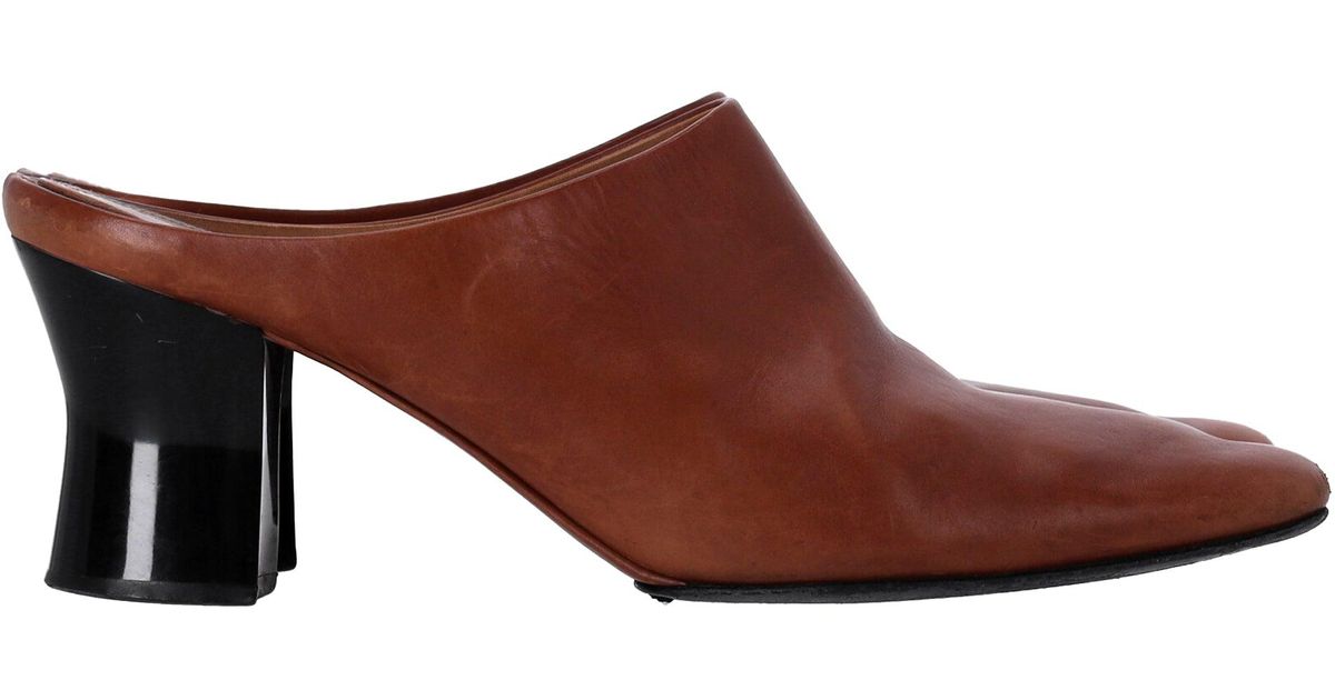 The Row Adela Heeled Mules in Brown | Lyst
