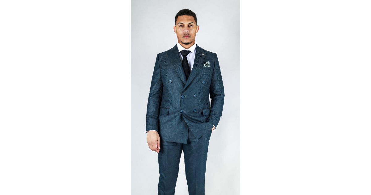 Oliver Tweed Classic Double Breasted 2-Piece Suit in Blue for Men | Lyst