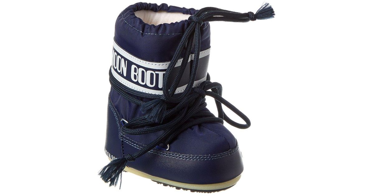 Moon Boot Mini Icon Nylon Boot in Blue | Lyst