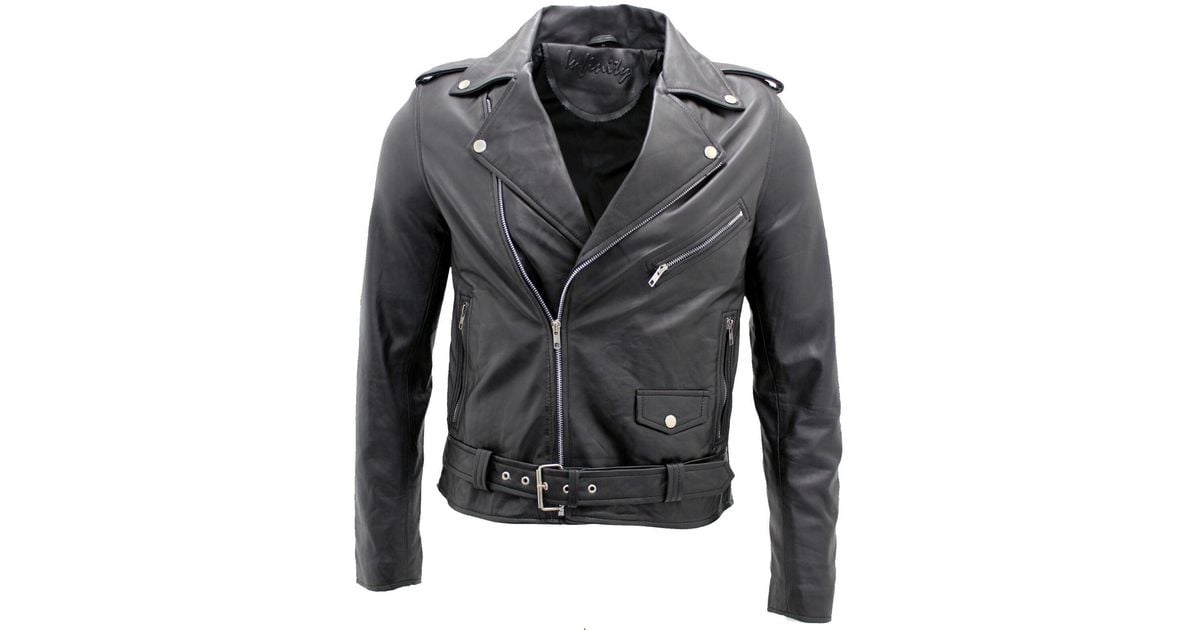 Infinity Leather Classic Brando Leather Biker Jacket-Antalya in Gray ...
