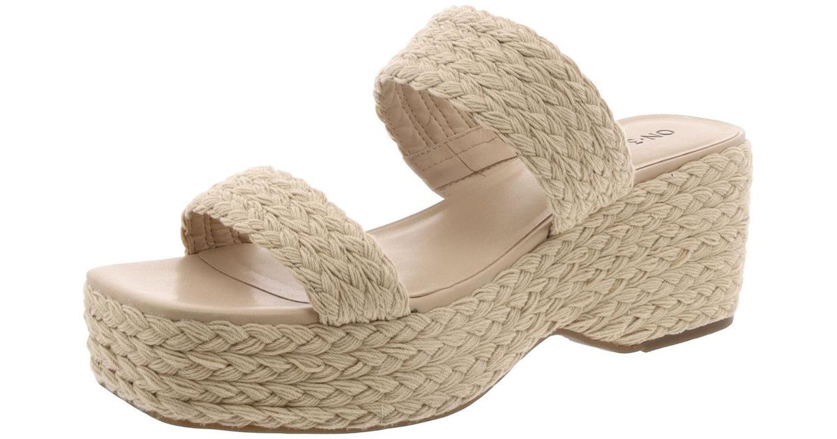 On 34th Norina Slip-On Woven Platform Sandals in Natural | Lyst