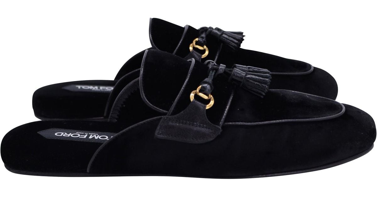 Tom Ford Stephan Tasselled Slippers in Black for Men | Lyst