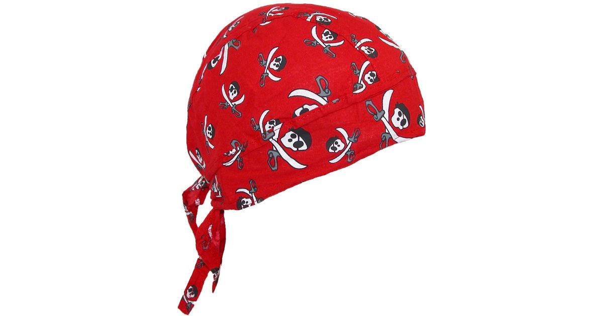 CTM Cotton Pirate Crossed Knives Skull Do Rag Cap in Red for Men | Lyst