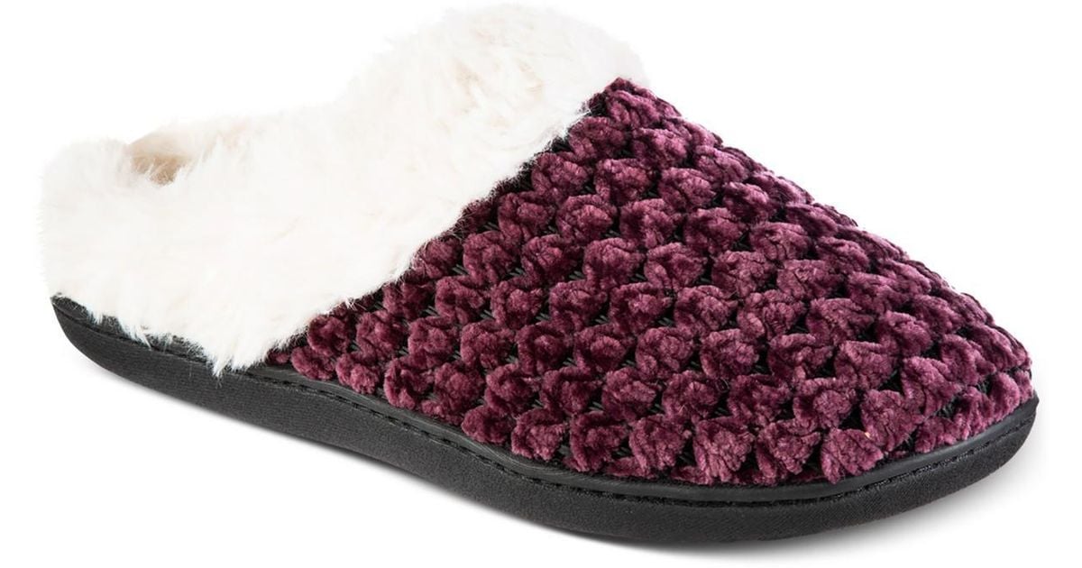 Isotoner Antimicrobial Slip On Slide Slippers in Red | Lyst