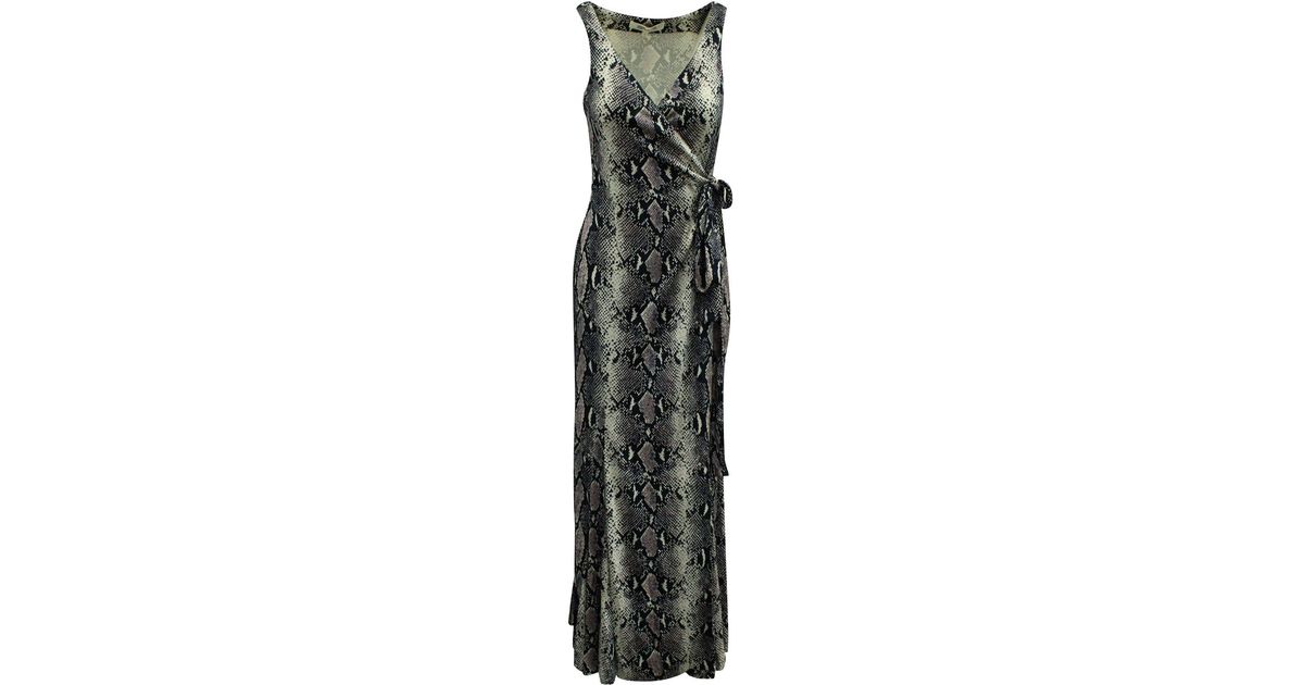 Diane von Furstenberg Elisha Python Print Wrap Dress | Lyst