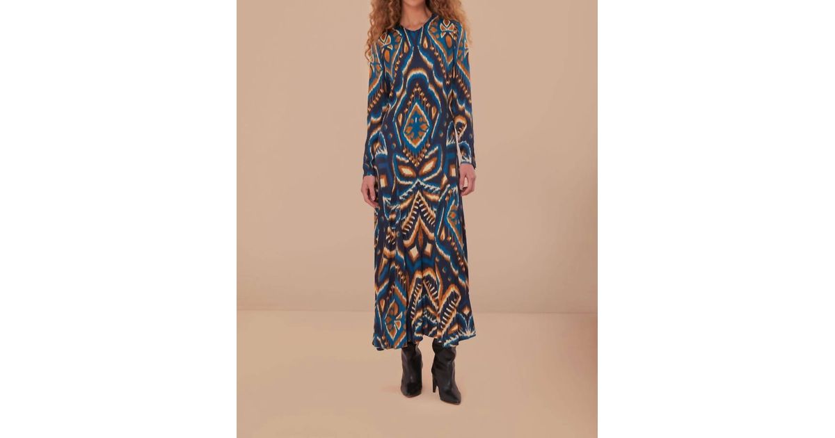FARM Rio Pineapple Ikat Maxi Dress in Blue | Lyst