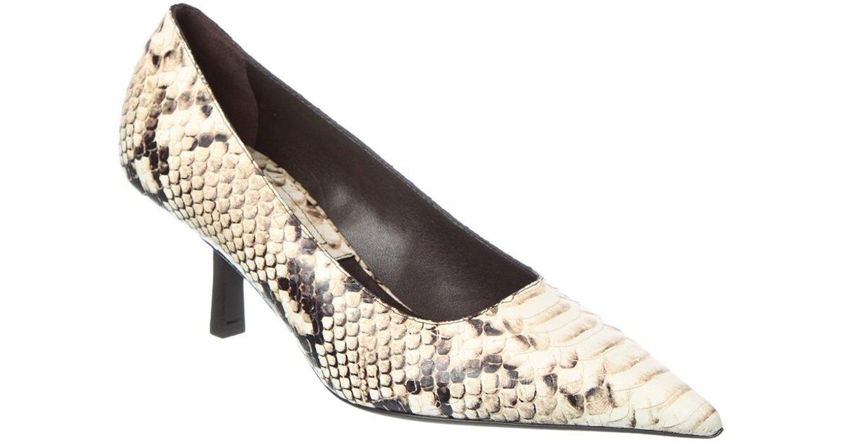 Michael Kors Frankie Runway Python-Embossed Leather Pump in White | Lyst