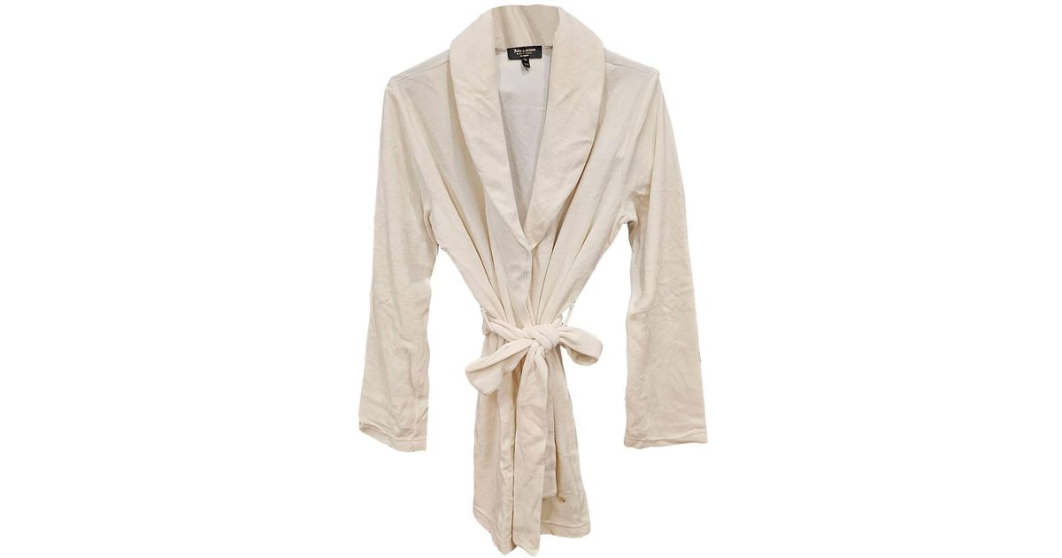 Juicy Couture Velour Wrap Belted Lounge Robe in White | Lyst