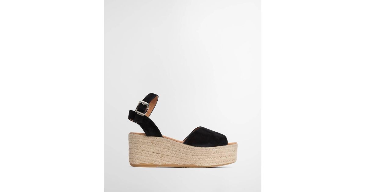 Barbour Aspen Espadille Wedge in Black | Lyst