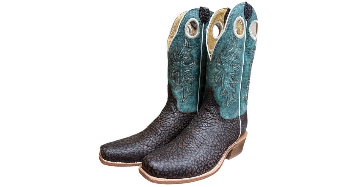 Roper Square Toe Cowboy Boots in Blue for Men | Lyst