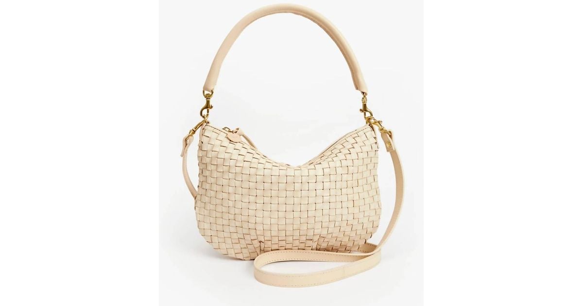 Clare V. Woven Checker Messenger Bag in Natural | Lyst