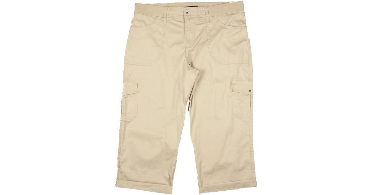 Lee Jeans Plus Cargo Relaxed Fit Capri Pants in Natural | Lyst