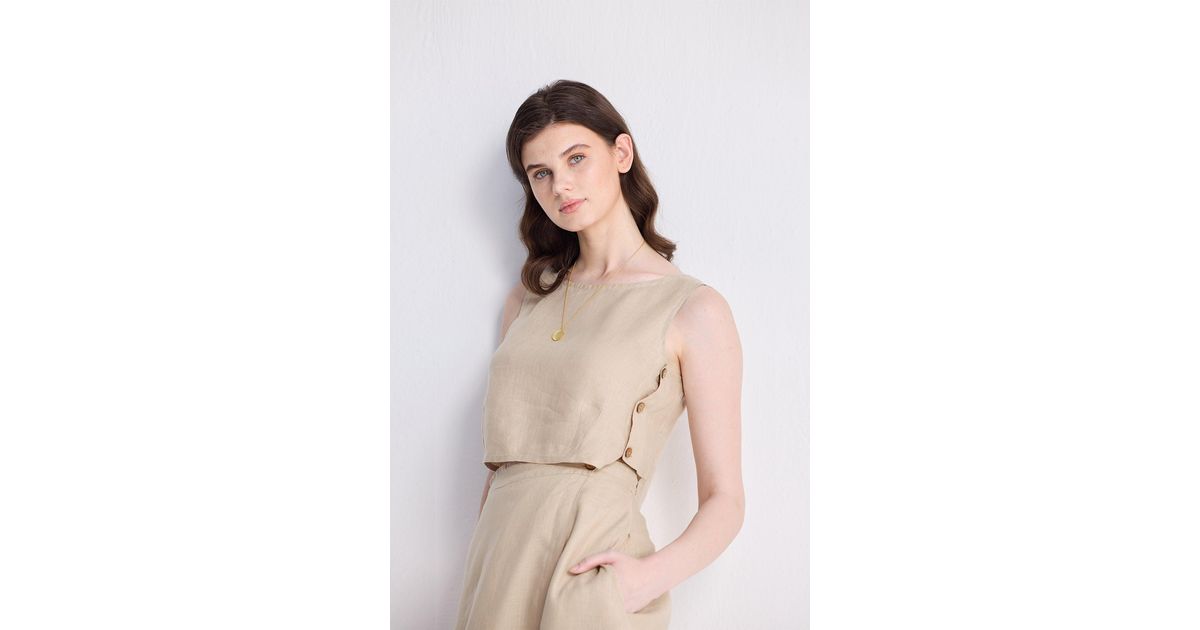 REISTOR Breathable Hemp Boxy Crop Top in Natural | Lyst