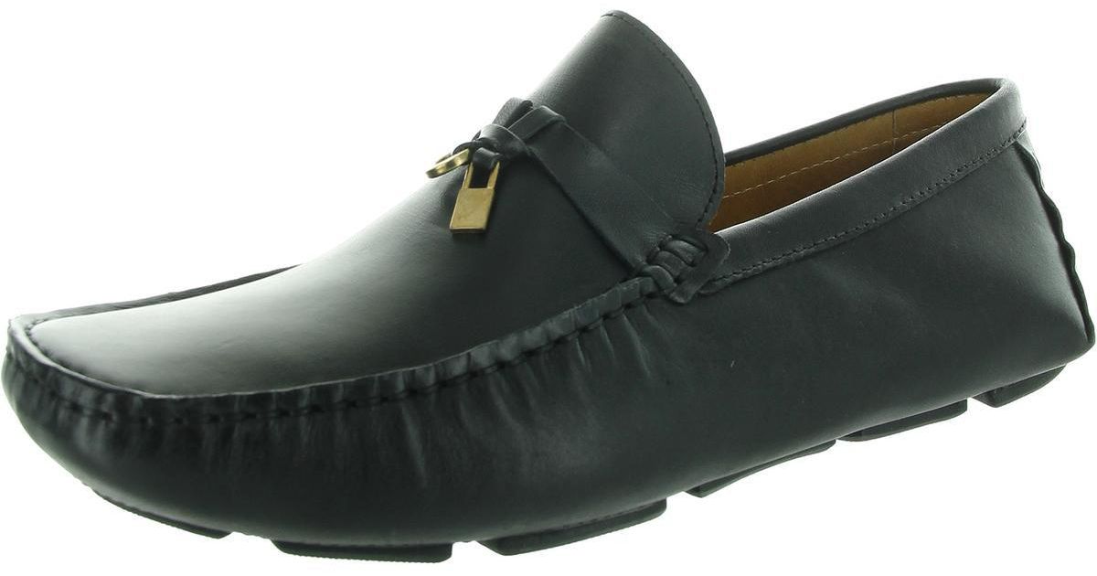 Massimo Matteo Embellished Leather Loafers in Black for Men | Lyst