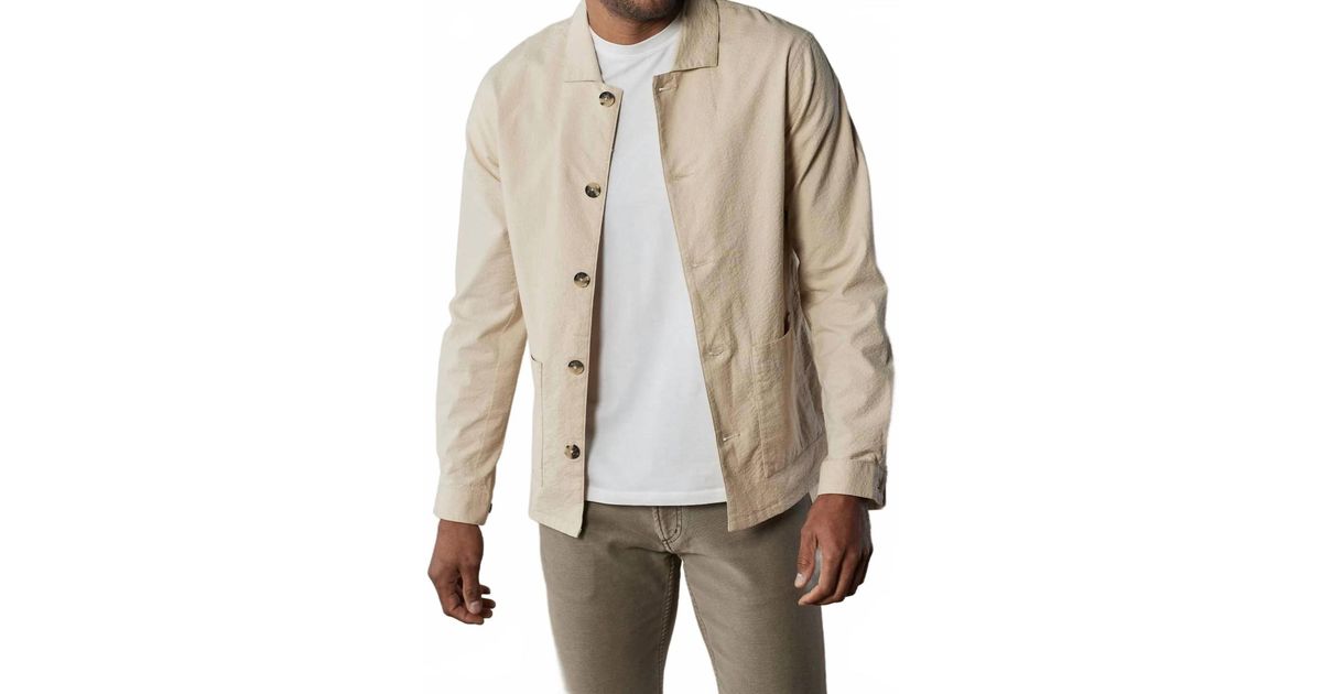 The Normal Brand Seersucker Chore Coat in Natural for Men | Lyst