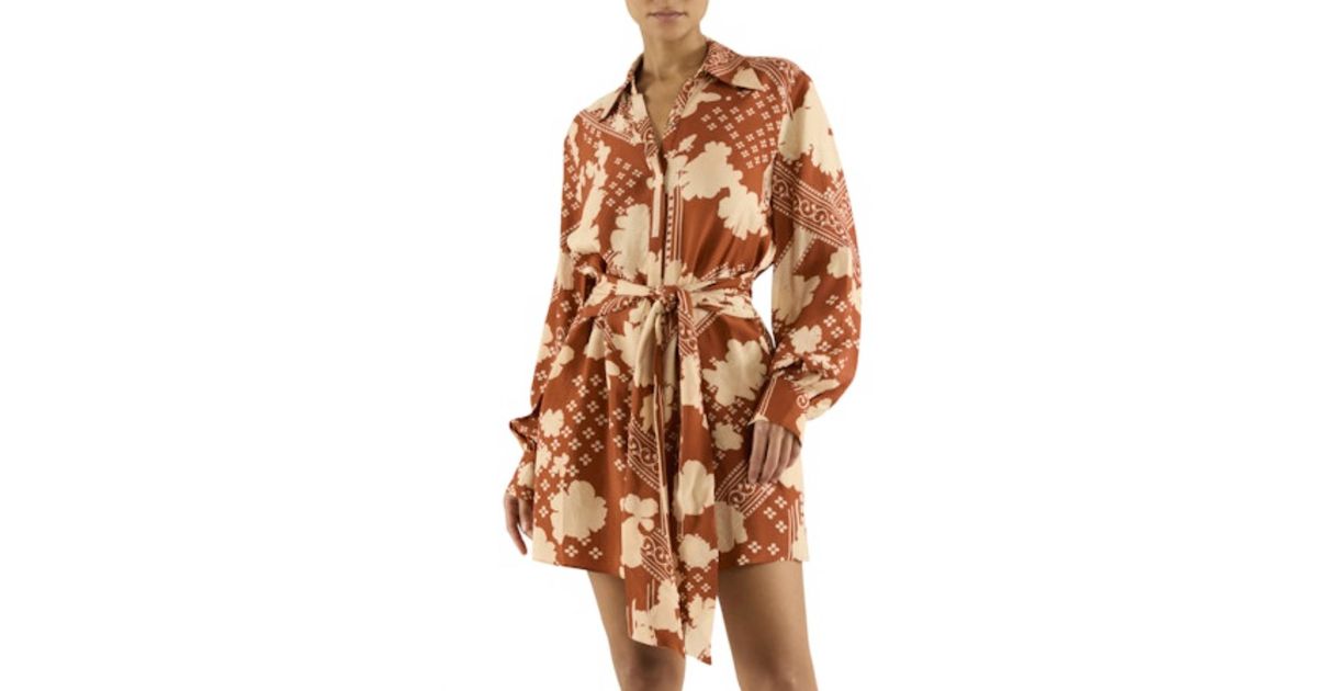 Ramy Brook Ada Mini Dress in Brown | Lyst