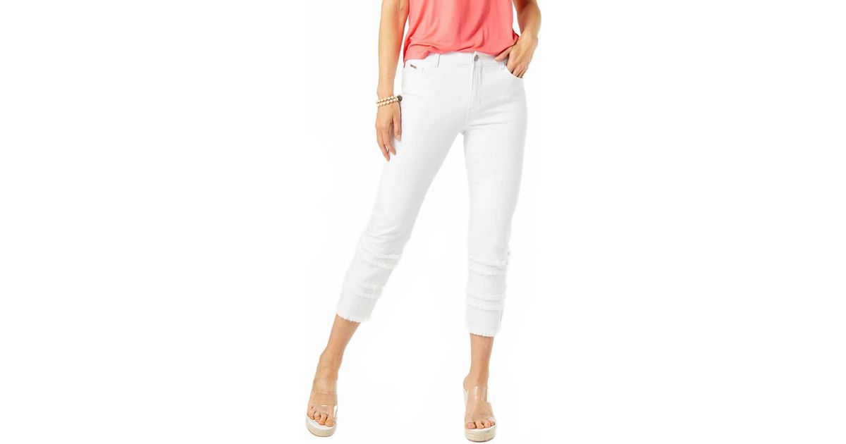 Coco + Carmen Omg Zoey Zip Straight Leg Capri With Tiered Fringe in ...