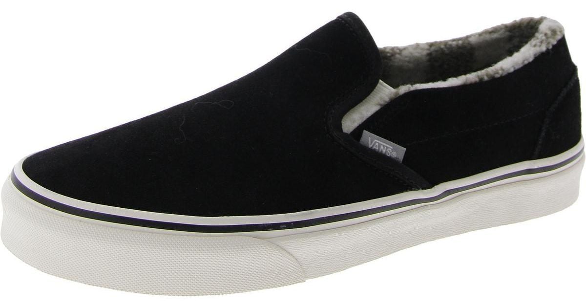 Vans Cozy Hug Round Toe Slip On Loafers in Black | Lyst