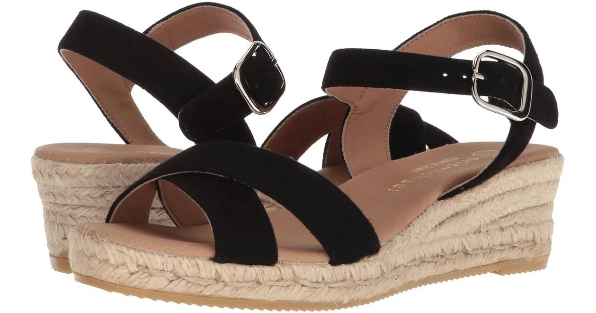 Eric Michael Ashley Espadrille Wedge Sandals in Black | Lyst