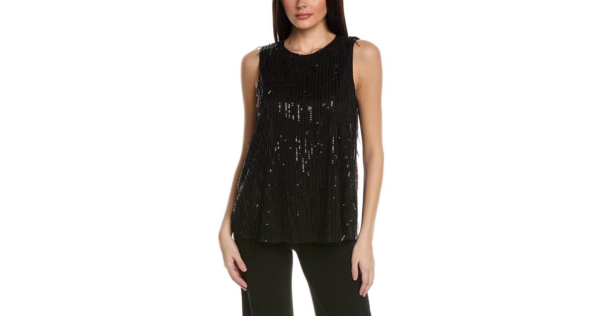 Anne Klein Sequin Mesh Shell in Black | Lyst Anne Klein Sequin Mesh Shell in Black | Lyst