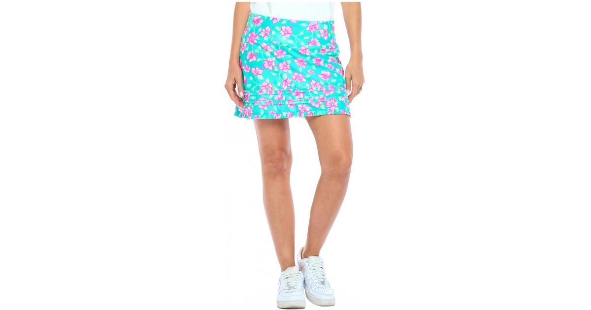Aryeh Mini Hibiscus Ruffled Skort in Blue | Lyst