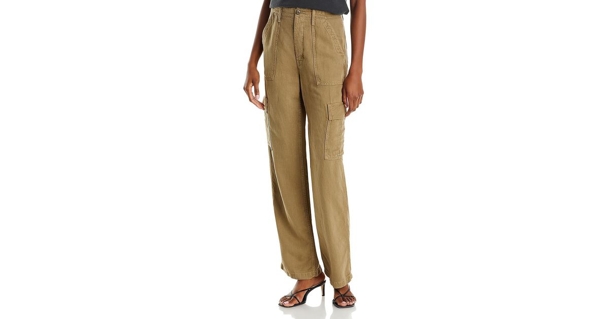 Mother Private Mid Rise Knit Cargo Pants in Natural | Lyst
