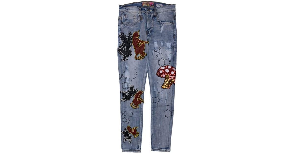 Cast Iron Mushroom Angel Vs Devil Denim Jeans in Blue for Men | Lyst