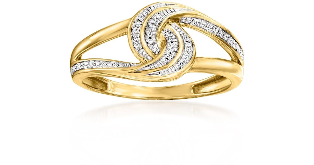 Ross-Simons Diamond Interlocking Swirl Ring in Metallic | Lyst