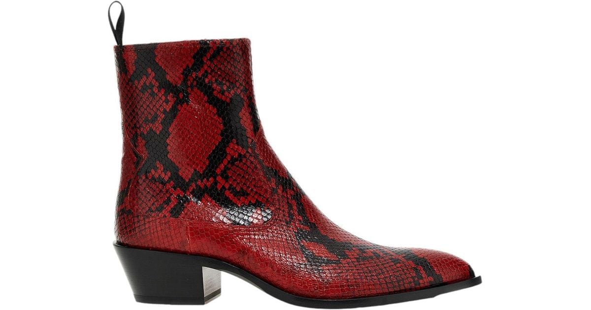 Bally Gaiman 6303991 Ruby Animal Print Leather Boots in Red for Men | Lyst