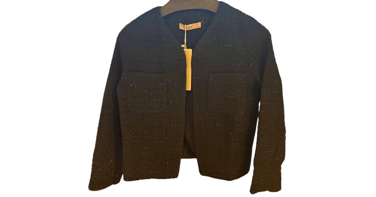 Choklate Paris Boucle Jacket in Black | Lyst