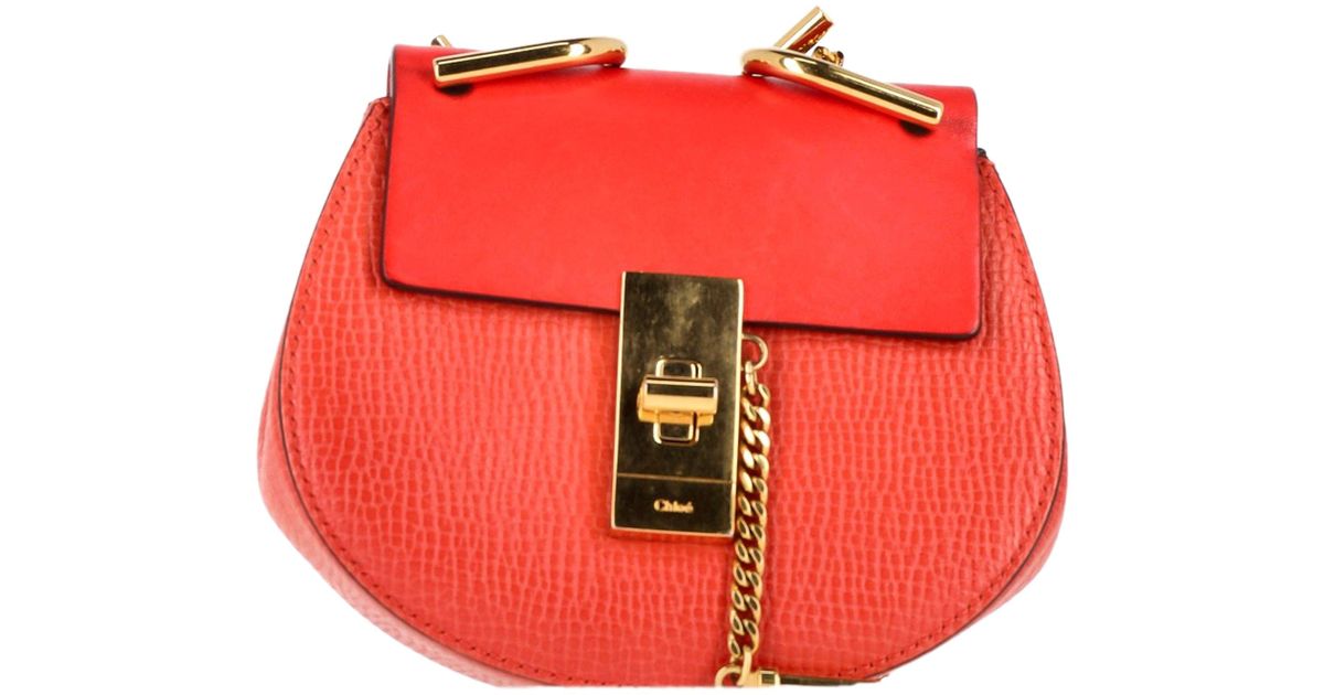 Chloé Mini Drew Crossbody Bag in Red | Lyst