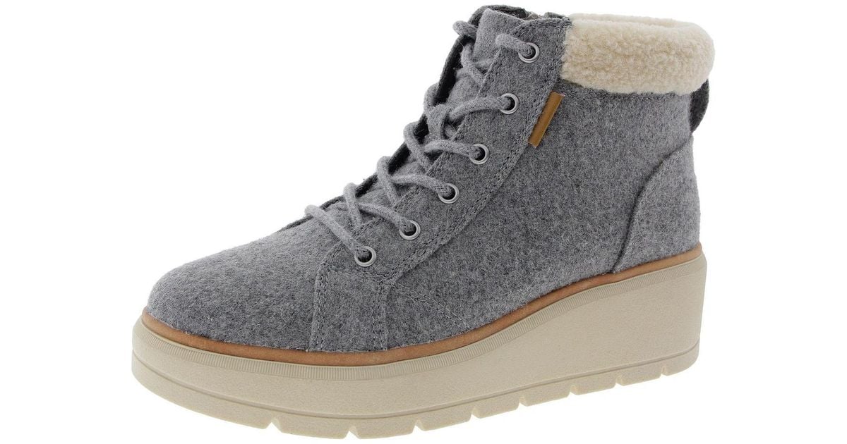 Dr. Scholls Nice Max Alp Faux Fur Lined Wool Combat & Lace-Up Boots in ...