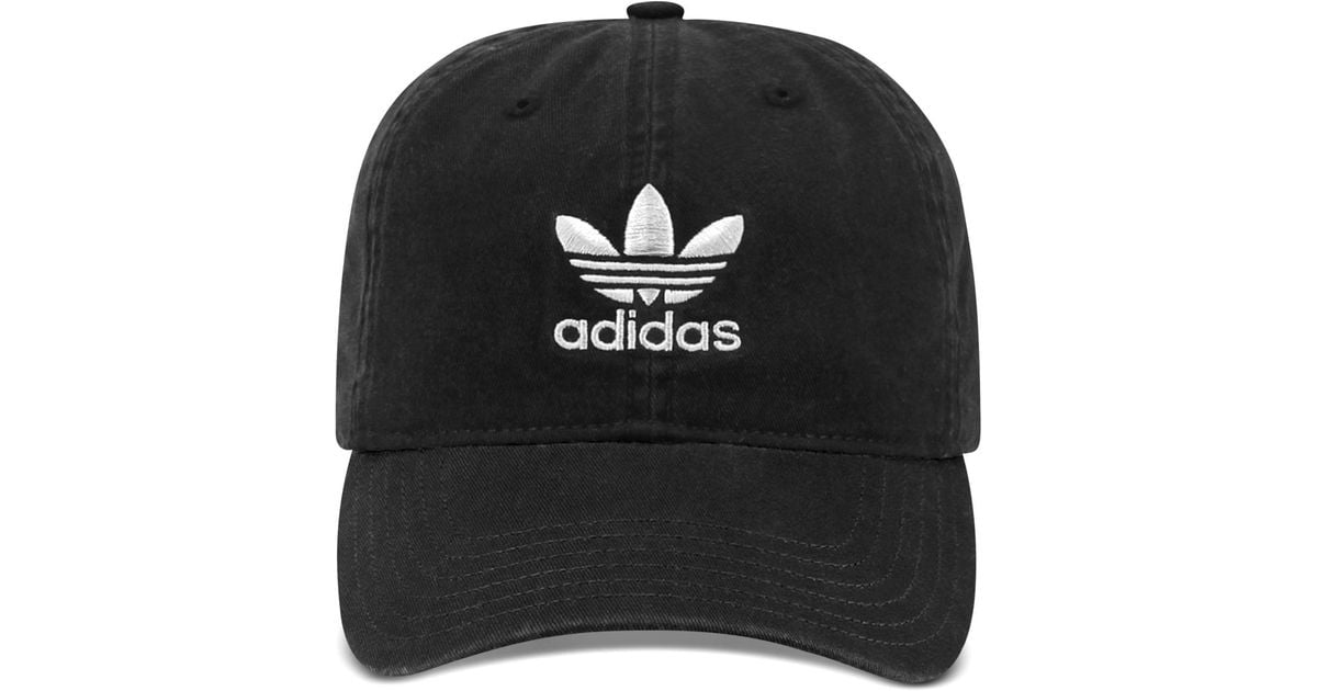 adidas Originals Logo Adjustable Ball Cap in Black for Men | Lyst