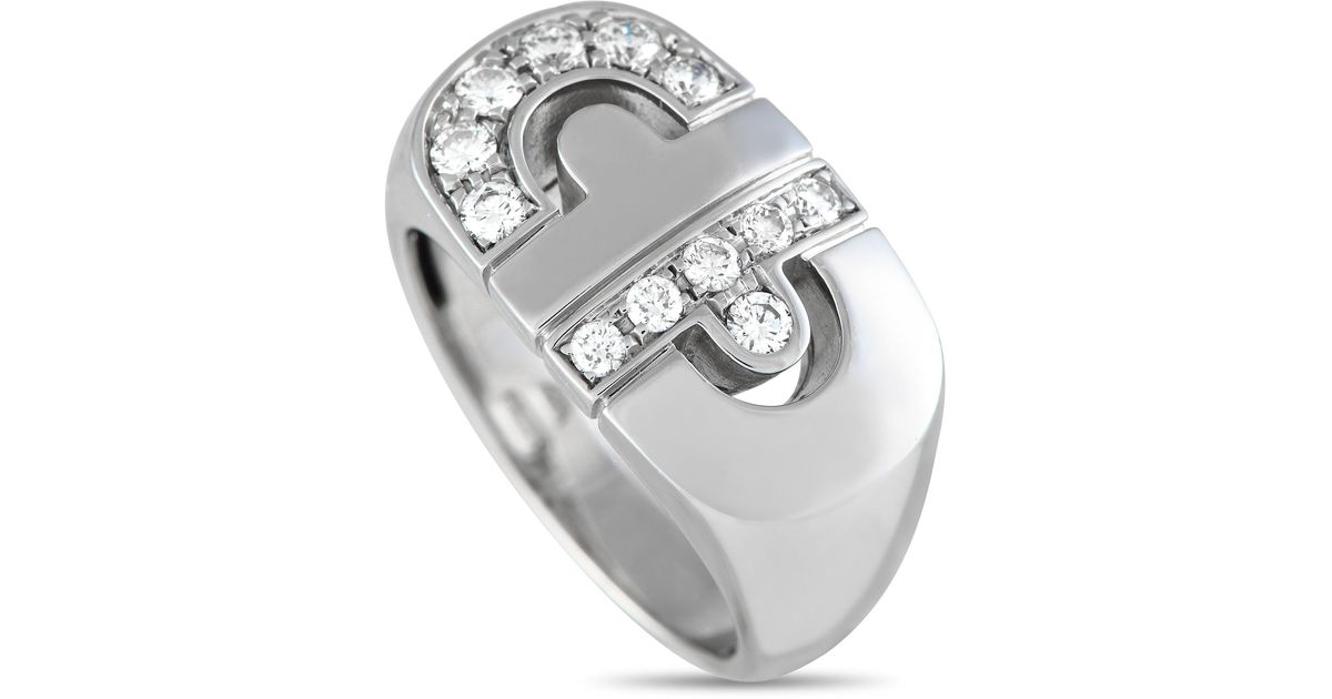 BVLGARI Parentesi 18K Diamond Ring Bv03-121924 in Metallic | Lyst