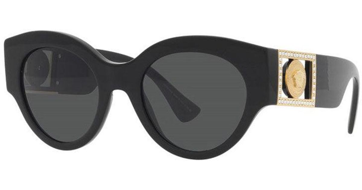 Versace Round Full Rim, With A Frame And Dark Lens in Black | Lyst